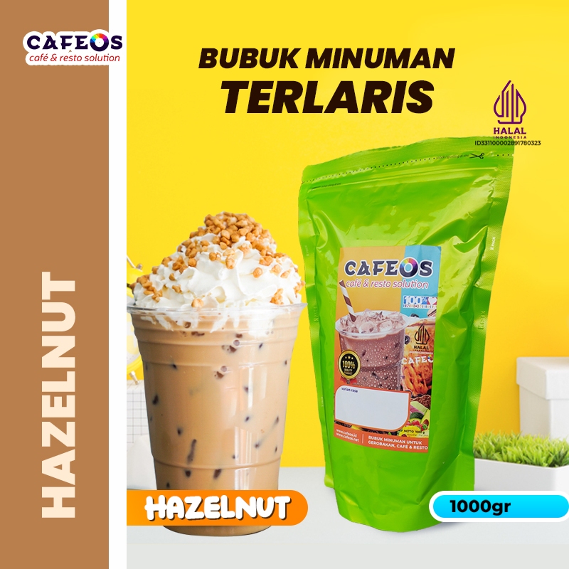 CAFEOS Hazelnut Flavored Coffee Drink Powder 3IN1 Pack 1 KG Free Recipe ...