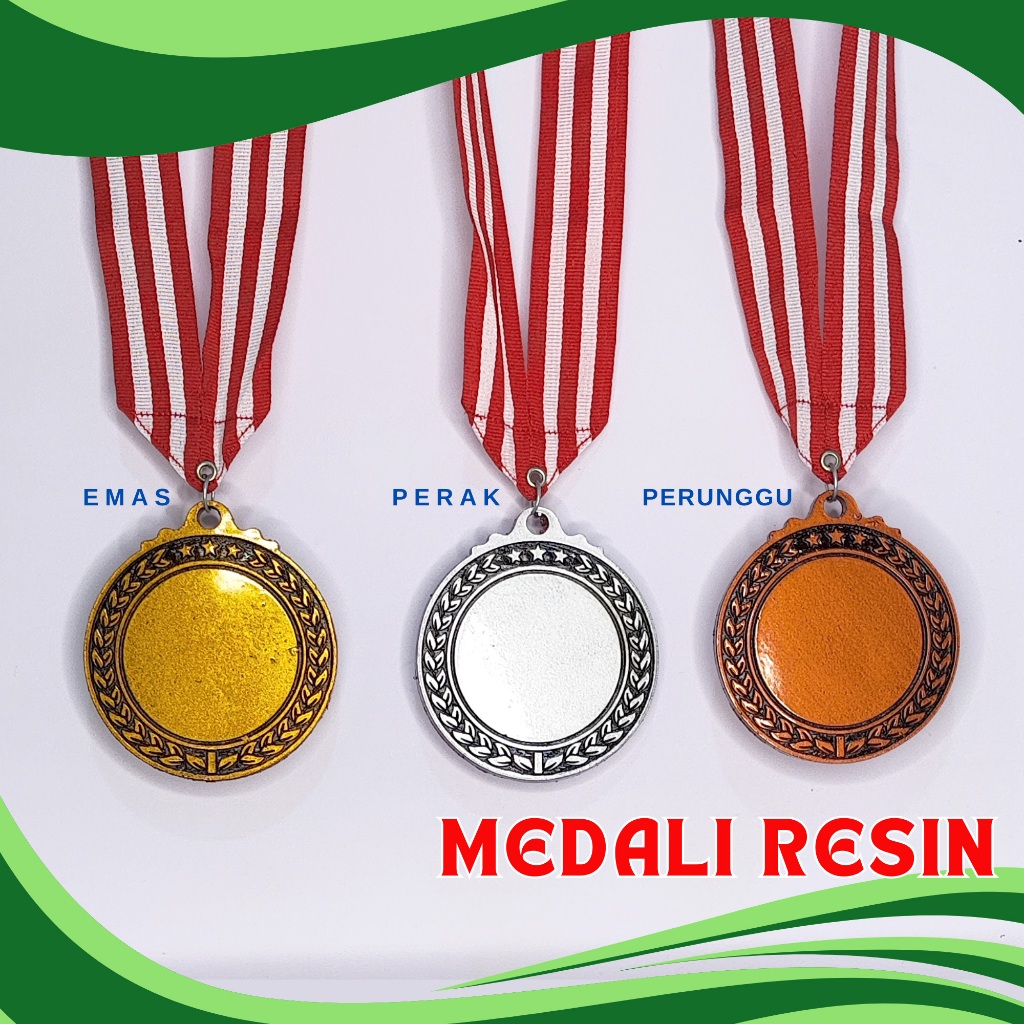PUTIH MERAH Gold Silver Bronze Medals Plus Red and White Rope ...