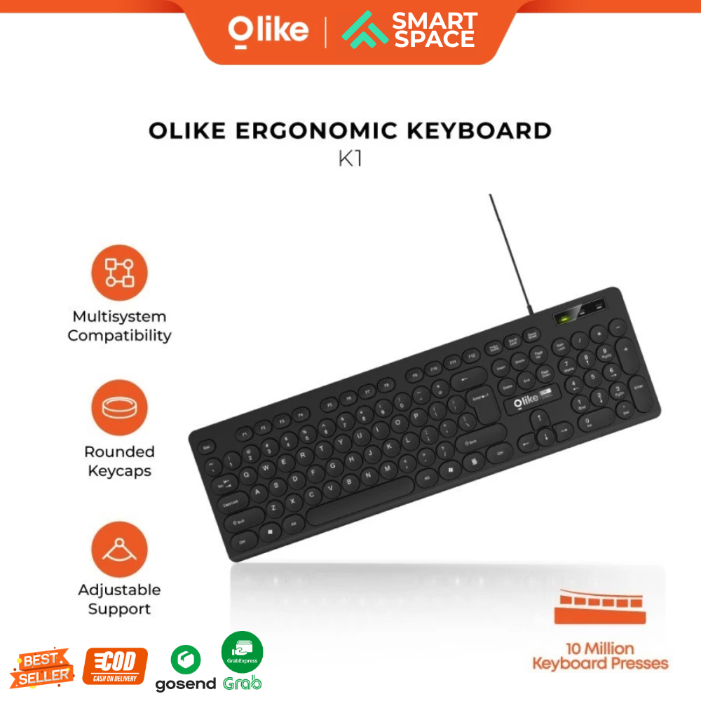 [SPCE] OLIKE Keyboard Ergonomic K1 USB Wired 1.5M Office Computer ...
