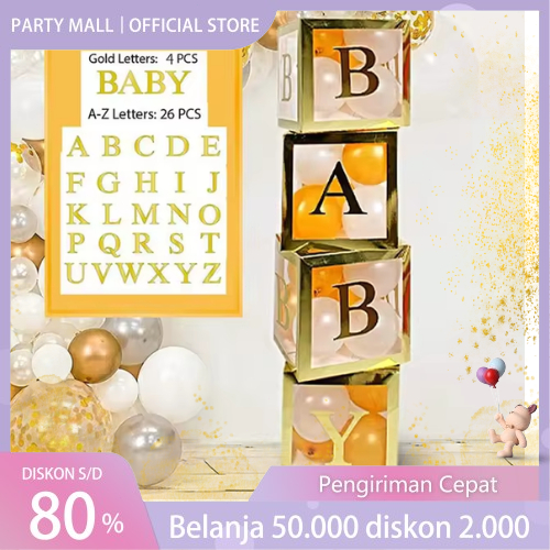 Transparent Gold Balloon Box Size 30*30cm With Gold Number Letters ...
