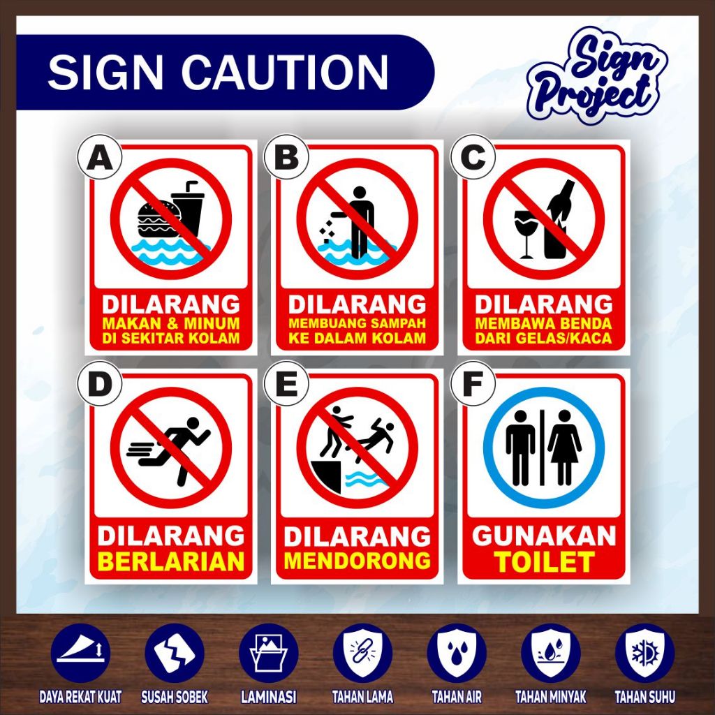 SWIMMING POOL Stickers/Lamination Warning Unit SWIMMING POOL Rules/SIGN ...