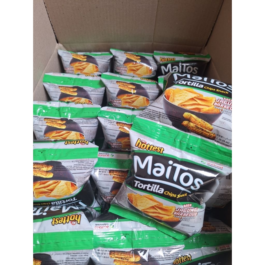 Maitos Tortilla Chips Barbecue Corn Flavor (1 pack contains 10 pieces ...