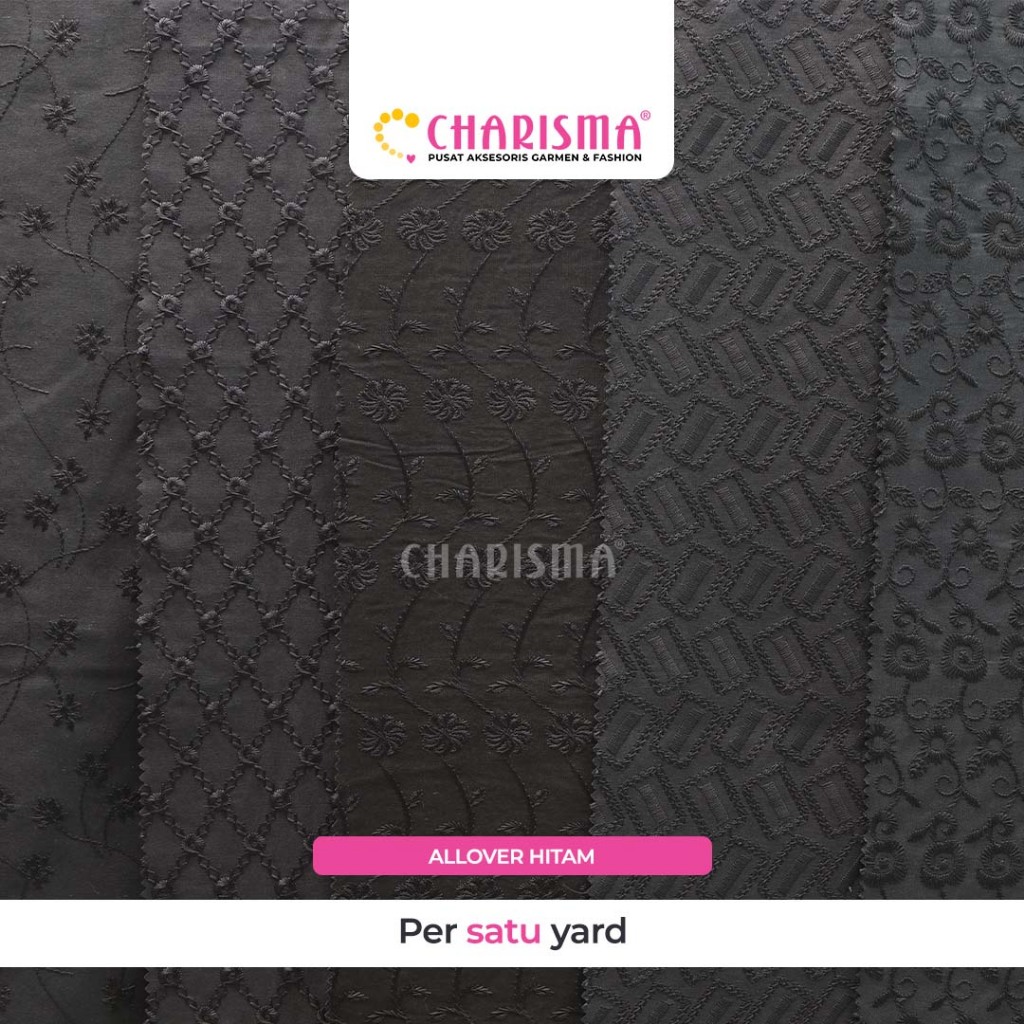 Charisma Black Allover Embroidered Fabric - Embroidered Fabric for ...