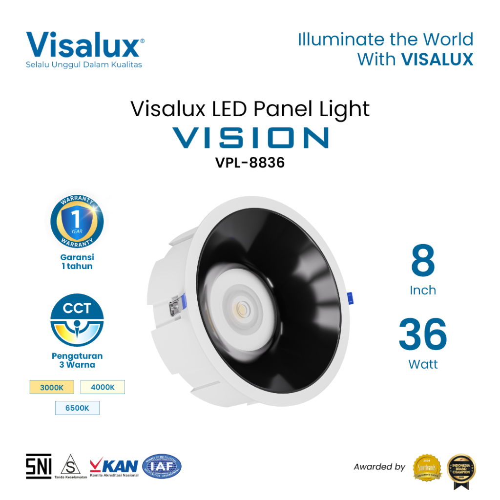Visalux Vision LED Panel Light Inbow 36W 8 Inch - Home Ceiling Light ...