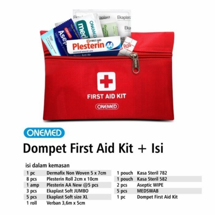 Onemed Pouch Wallet + Complete Contents First Aid Kit Pocket First Aid ...