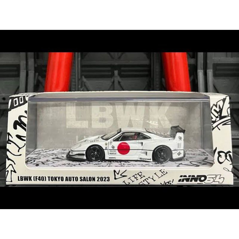 Inno64 LBWK Ferrari F40 Tokyo Auto Salon 2023 White Red Liberty Walk LB ...