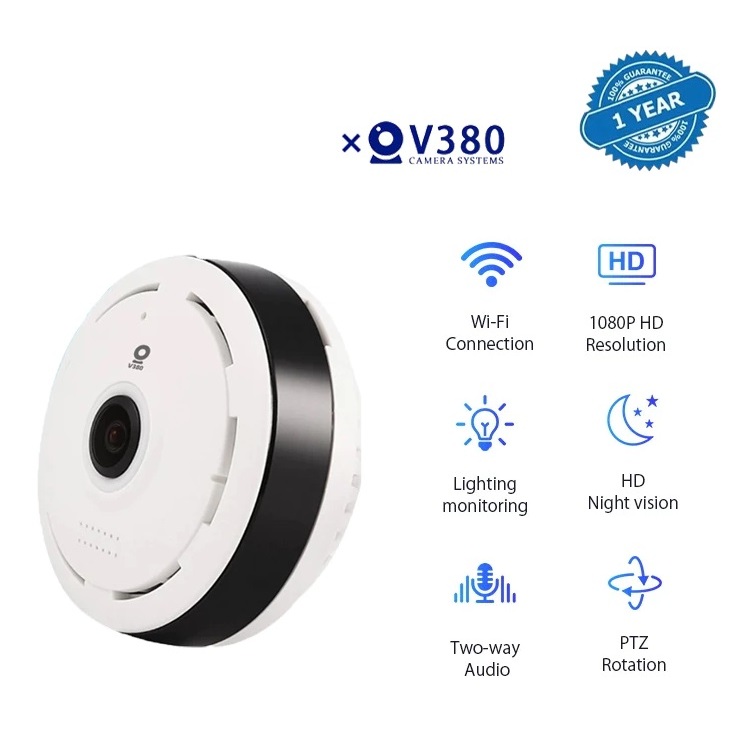 V380 Pro IP Camera Fisheye Wireless WiFi CCTV Camera V3 HD 8MP 360 VR ...