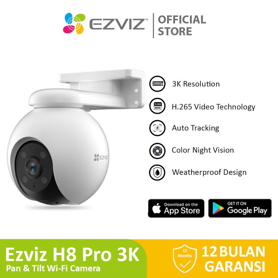 Cctv Ezviz H8 Pro 5MP 3K WiFi IP Camera Smart CCTV Outdoor Pan & Tilt ...