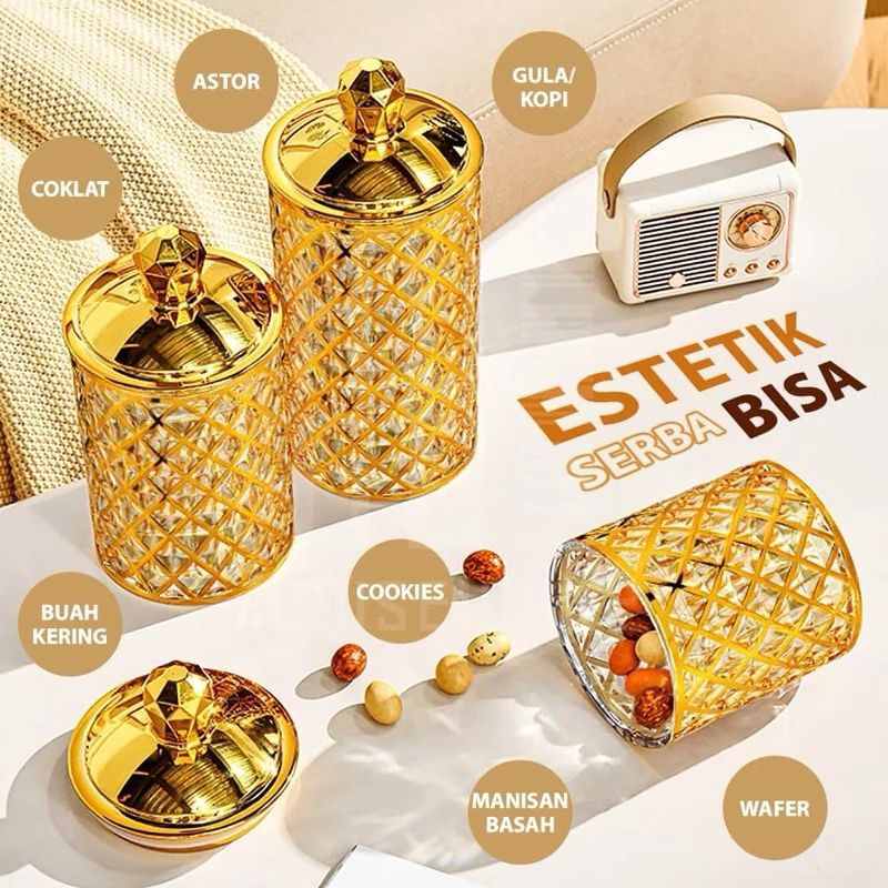 Algan25 ACRYLIC EID JAR SET CONTAINS 3 PCS (3IN1) PREMIUM AIRTIGHT GOLD ...