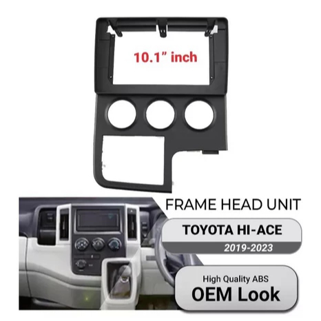 Toyota Hiace 10" Inch Double Din Android Head Unit Frame 2019-2022 ...