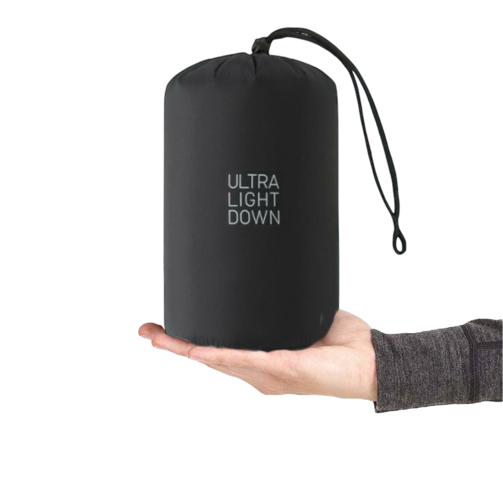 PORTABLE ULTRA LIGHT DOWN GOOSE DOWN JACKET POCKET | BLACK TRAVEL BAG ...