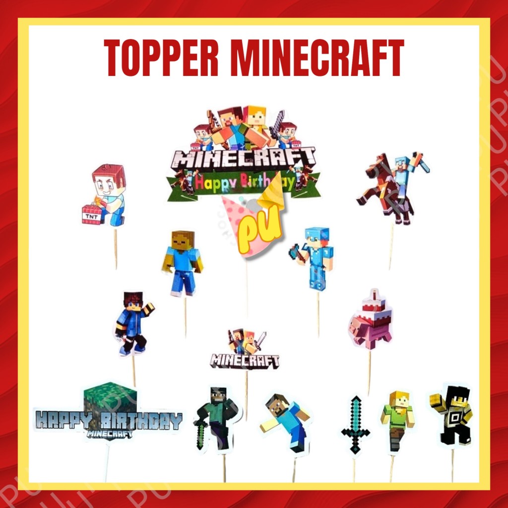 Minecraft Topper / Minecraft Cake Topper | Shopee Singapore