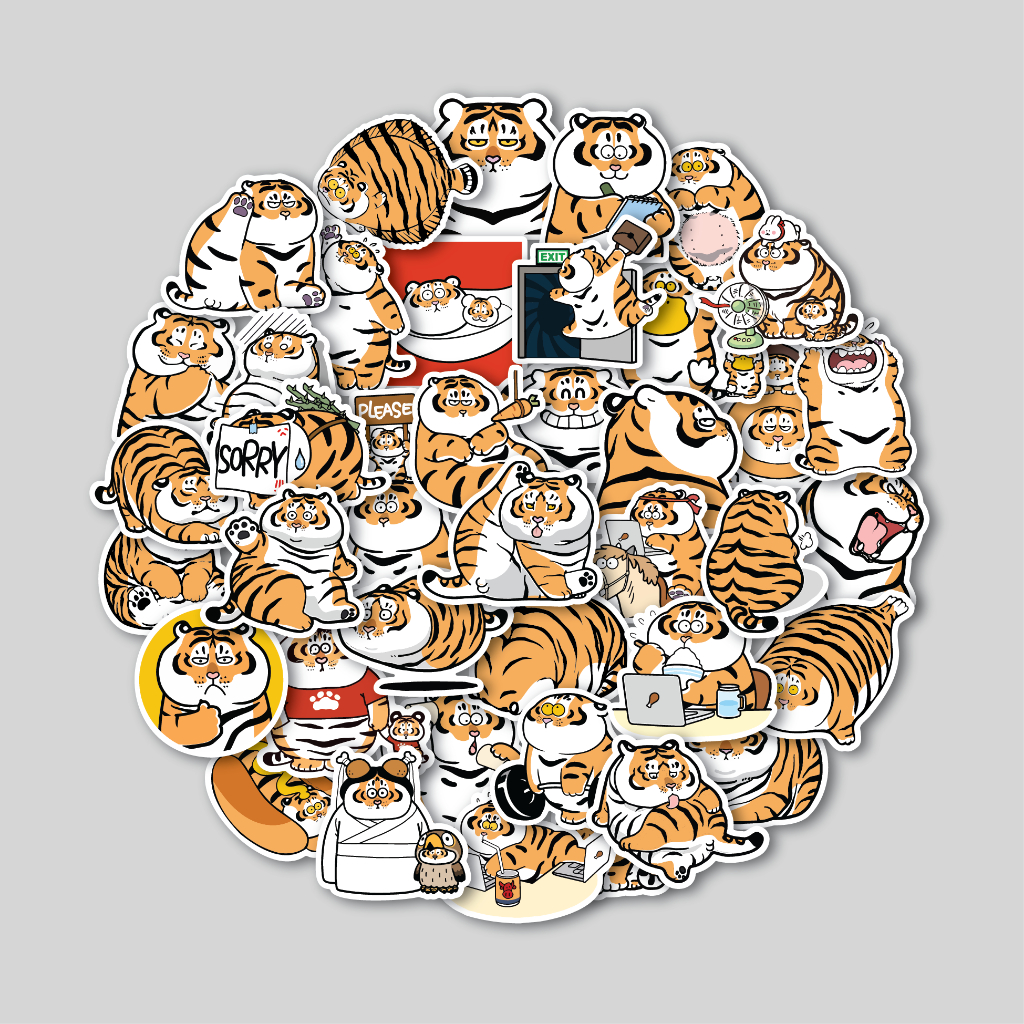 ALEXANDER FAT TIGER STICKER PACK | TUMBLR STICKER | HELMET SUITcase ...