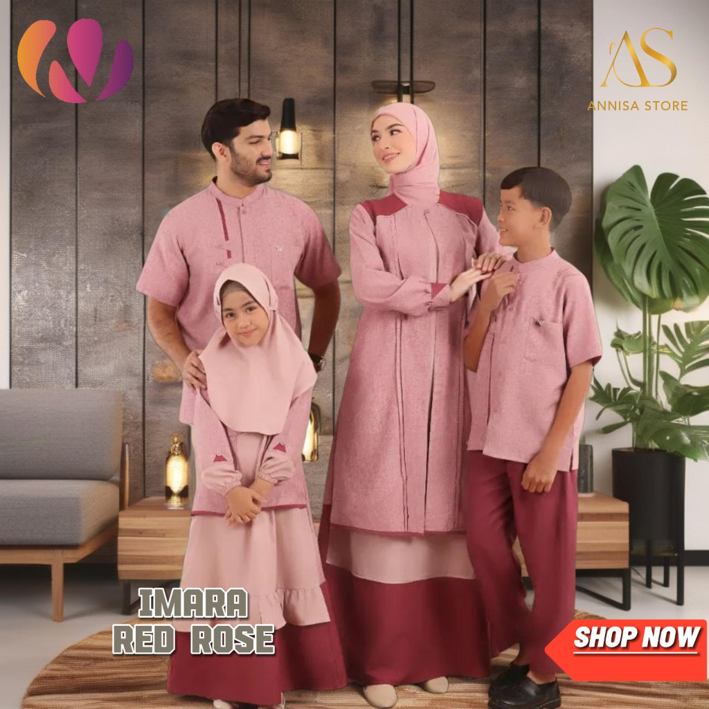 NIBRAS RAYYA SERIES IMARA RED ROSE FAMILY SARIMBIT CLOTHES | Shopee ...