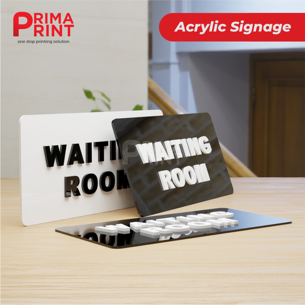 Sign Signage WAITING ROOM 3D Embossed Letters Acrylic WAITING ROOM Sign ...