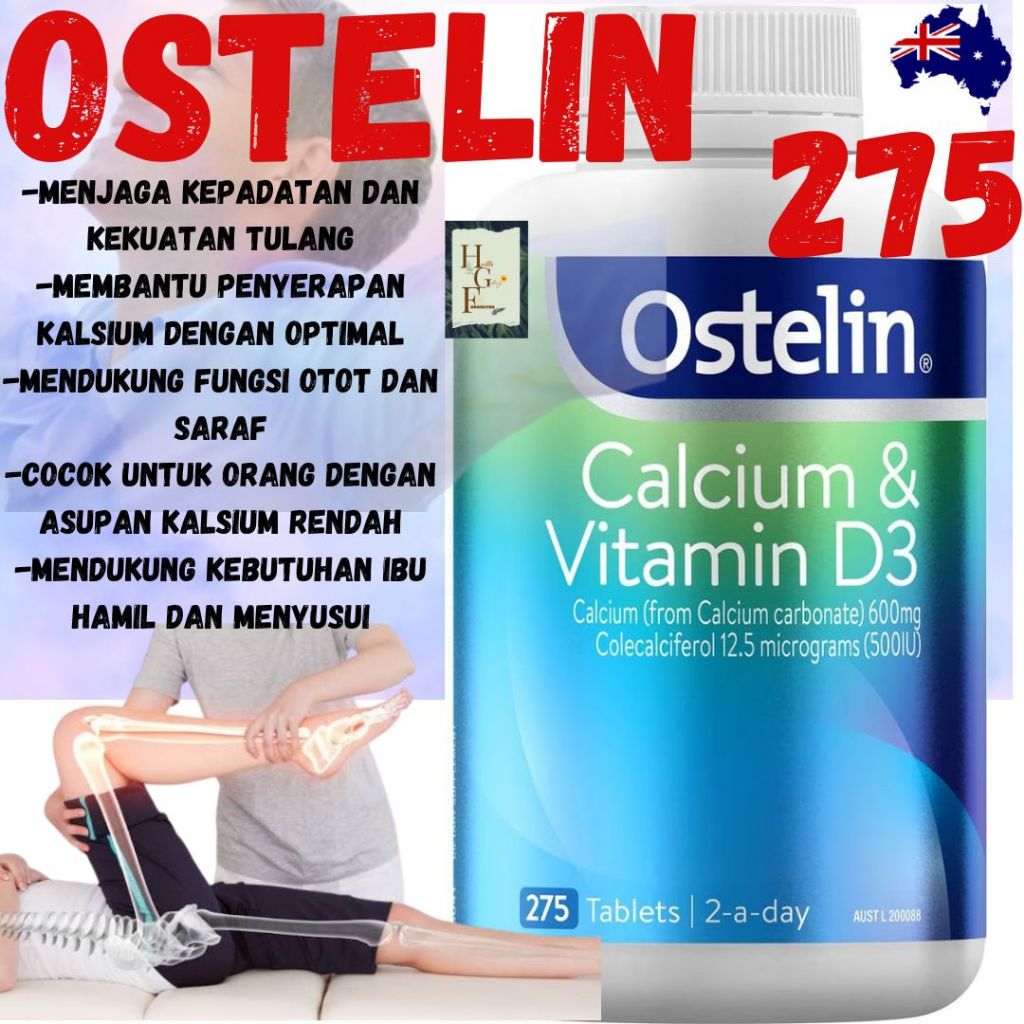Ostelin Calcium & Vitamin D3 275 Tablets / Ostelin Vitamin D3 | Shopee ...