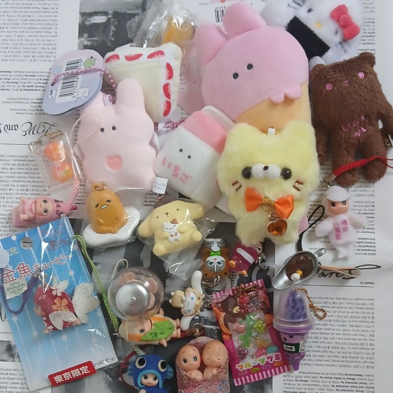 (update may) assorted gashapon/ gacha trinkets (food / kewpie / squishy ...