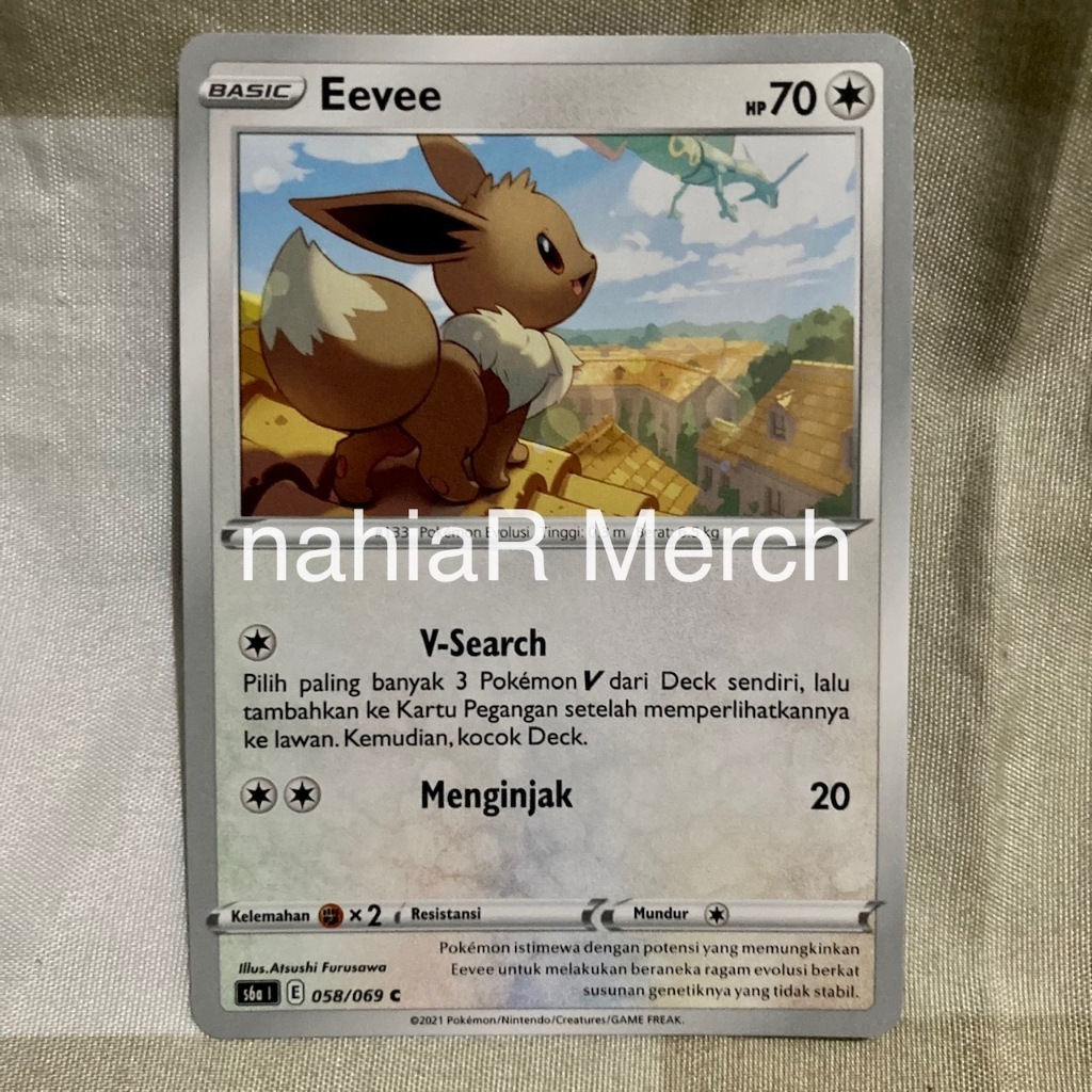 Pokemon TCG Indonesia Eevee s6a 058/069 C The Eevee Hero | Shopee Singapore