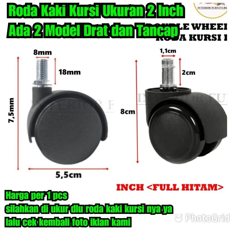 2 inch threaded and plug-in chair wheels, flexible swivel wheels, table ...