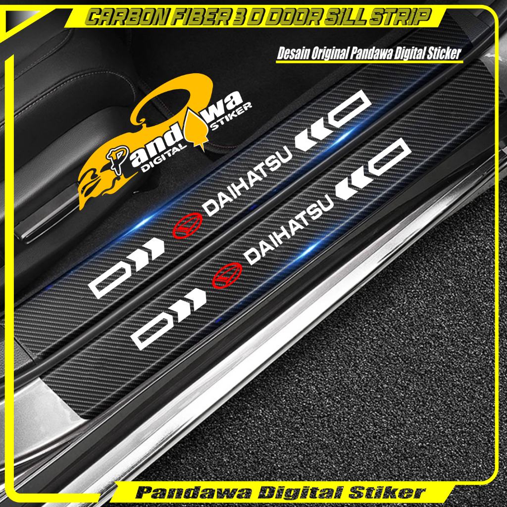 DAIHATSU CAR 3D CARBON SILL PLATE 3D CARBON STICKER CAR LUGGAGE BUMPER ...