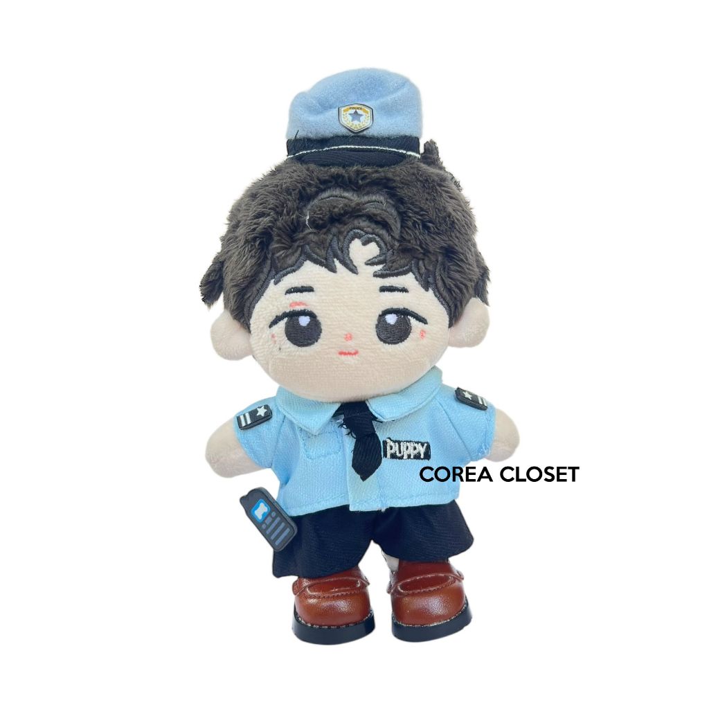 HITAM KEMEJA 10cm dimoo Labubu macaron 17cm doll clothes - blue police ...