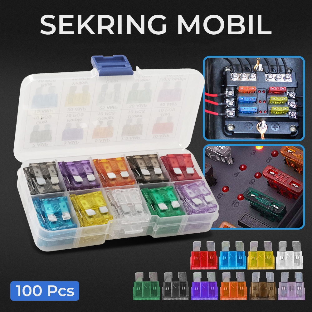 Car Fuses FUSE FUSE BLADE 100 PCS Plug-in Fuses Car and Motorcycle ...