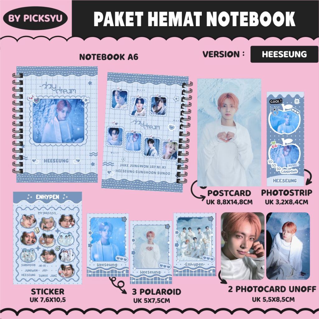ENHYPEN NOTEBOOK PACKAGE - DAY DREAM II HAMPERS KPOP II FREEBIES ...