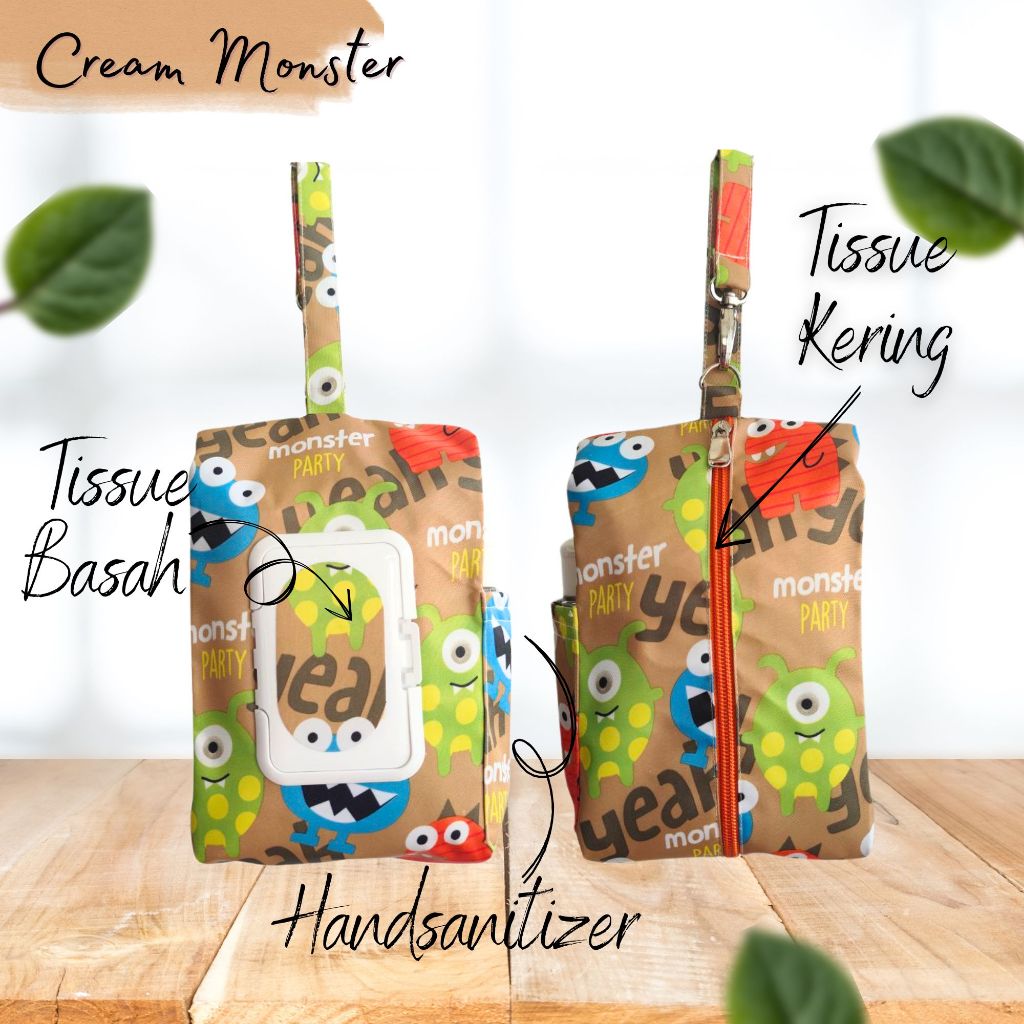 Wet Tissue Wallet 3 in 1 Dry Tissue Pouch plus Multipurpose 50 sheet ...