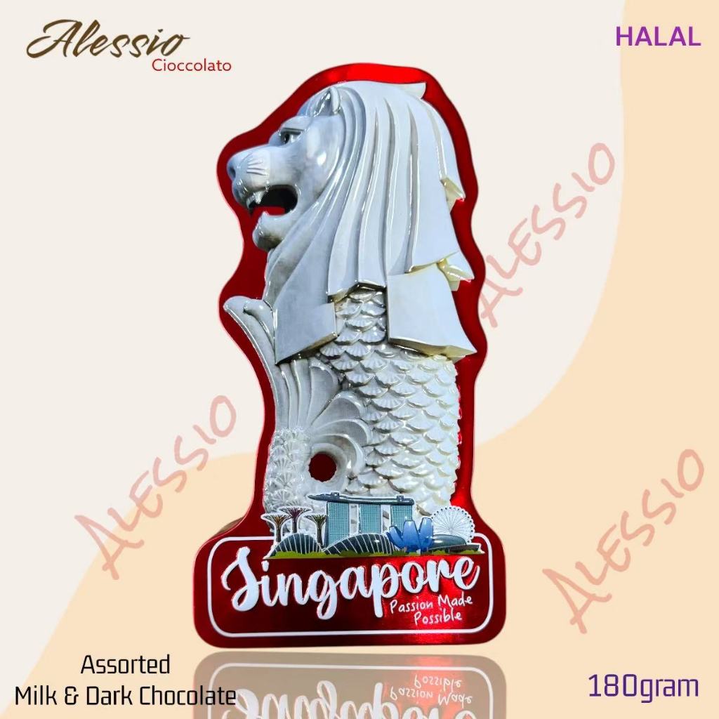 Singapore Merlion Canned Chocolate By Alessio Halal Chocolate 180gram ...
