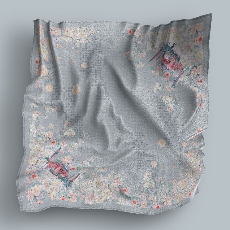 Rectangular Harumna Hijab with Hagia Sophia powder blue motif, original ...