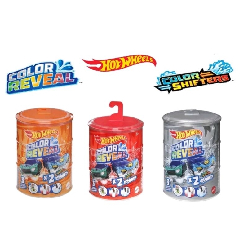 Hot Wheels Color Reveal Color Shifters 2 Cars Per Pack - Color Changing ...