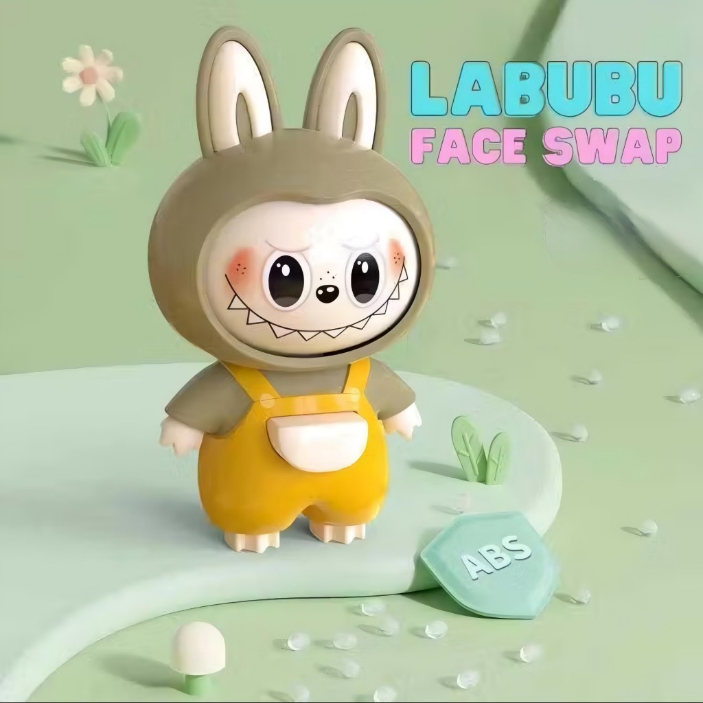 GANTUNGAN Labubu Face Swap Changing Face Nailong Kuromi Labubu Keychain ...