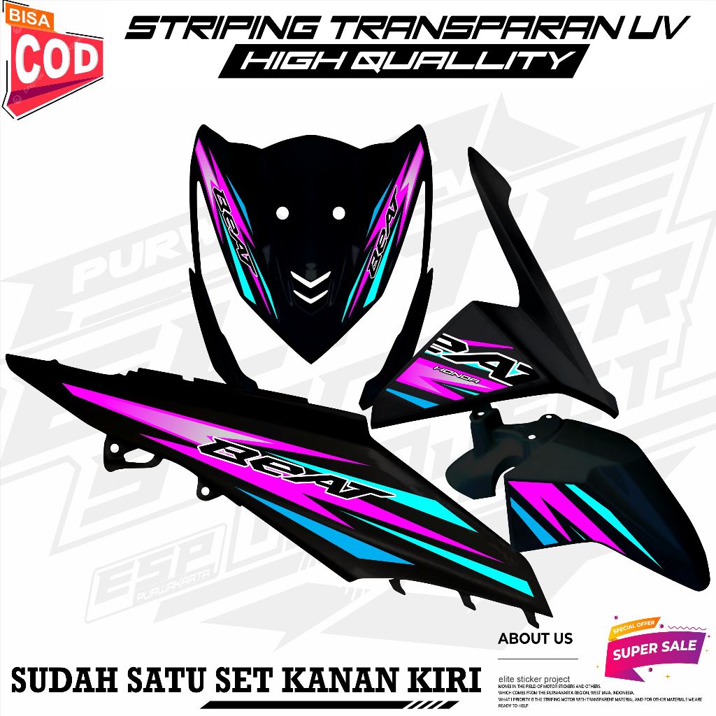 Striping TRANSPARENT VARIATIONS HONDA BEAT FI 2012 2015 LATEST MOTIF ...