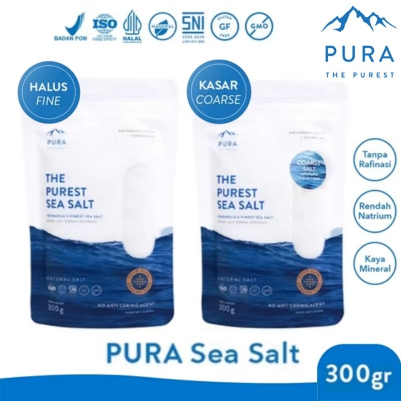 PURA Fine Sea Salt Coarse Sea Salt The Purest Sea Salt 300gr - Organic ...