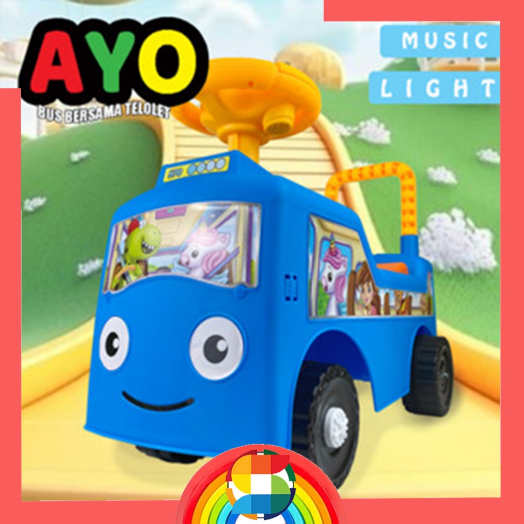 Toy Bus Push Music Light/ Toy Let's Bus Ride on Car/ SHP570 | Shopee ...