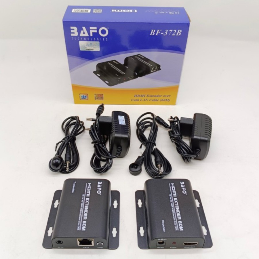Bafo BF-372 / BF-372B HDMI EXTENDER Over Cat6 LAN Cable 60 meters 60m ...