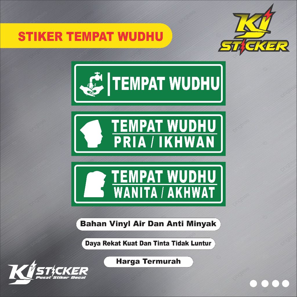 Kj STICKERS Men's Wudhu Place Stickers / Women's Wudhu Place Stickers ...