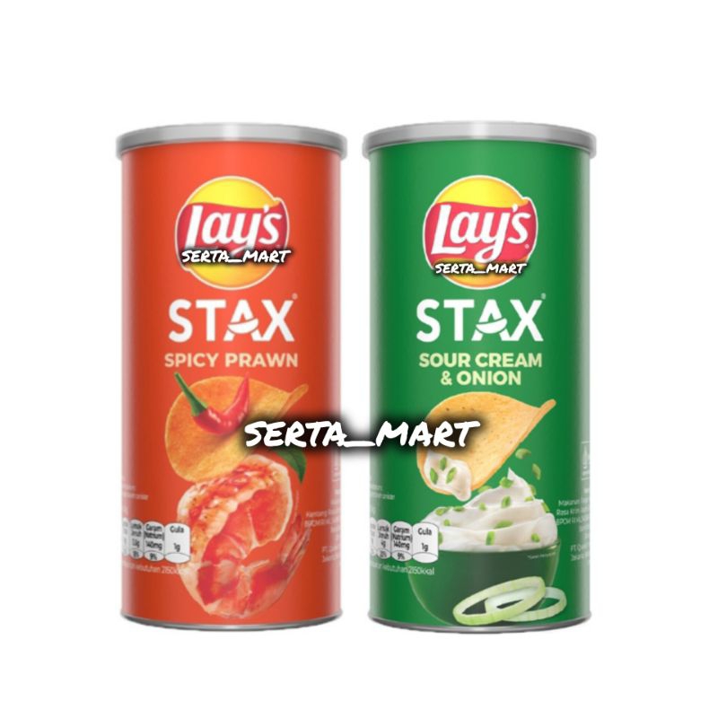 Lays STAX Spicy Prawn Potato Chips / Sour Cream 70gr - Lay's STAX | Shopee Singapore