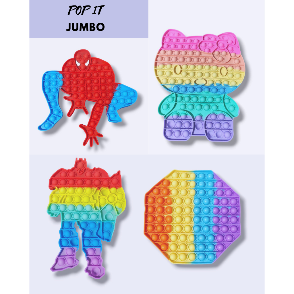 Pop It Push Jumbo Cute Character Toy / Pop It Push Fidget Bubble Toy ...