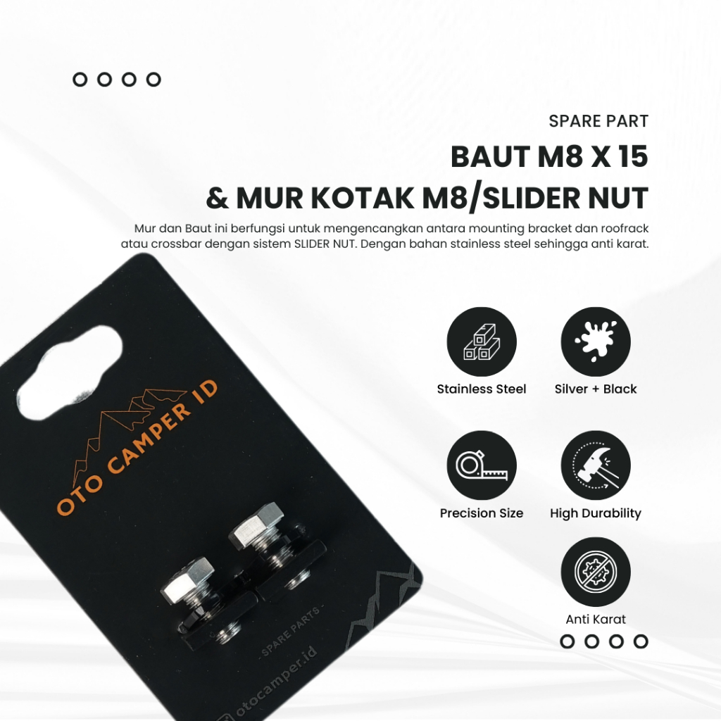 M8 Bolts & M8 Box Nuts / Slider Nut Mounting Bracket Side Car Awnings ...