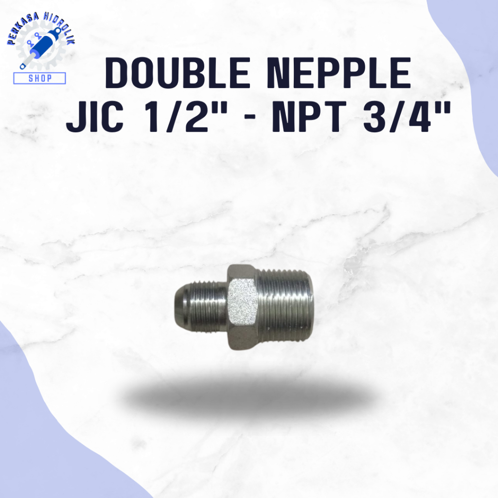 Double Nepple JIC 1/2" Inch - NPT 3/4" Inch | Shopee Singapore