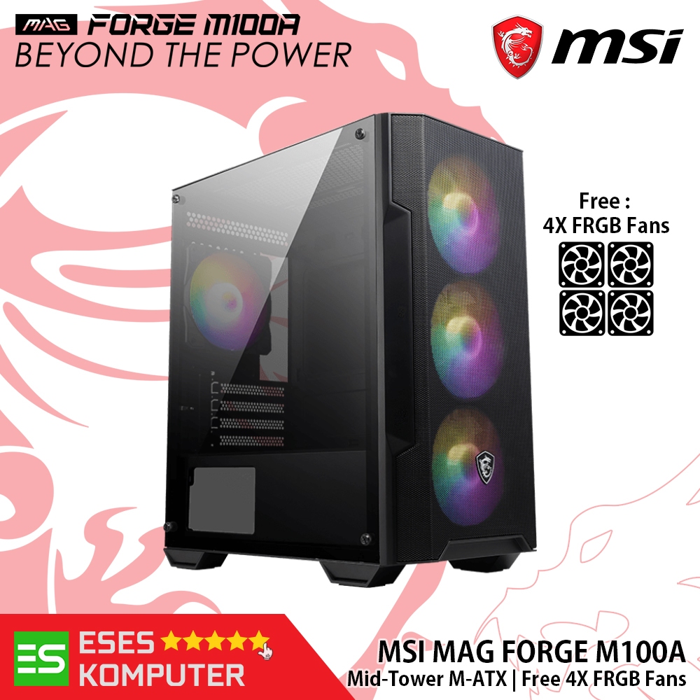 Case MSI MAG FORGE M100A M-ATX with Acrylic Side Panel | 4x FRGB Gaming ...