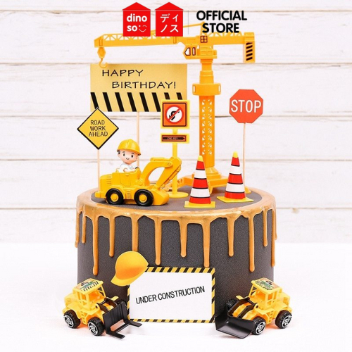 Cake Topper Theme Excavator Bulldozer Construction Shape Boy's Birthday ...