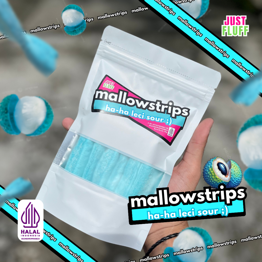 Mallow Strips HaHa Lychee Sour Justfluff Marshmallow [HALAL] [1 PACK ...