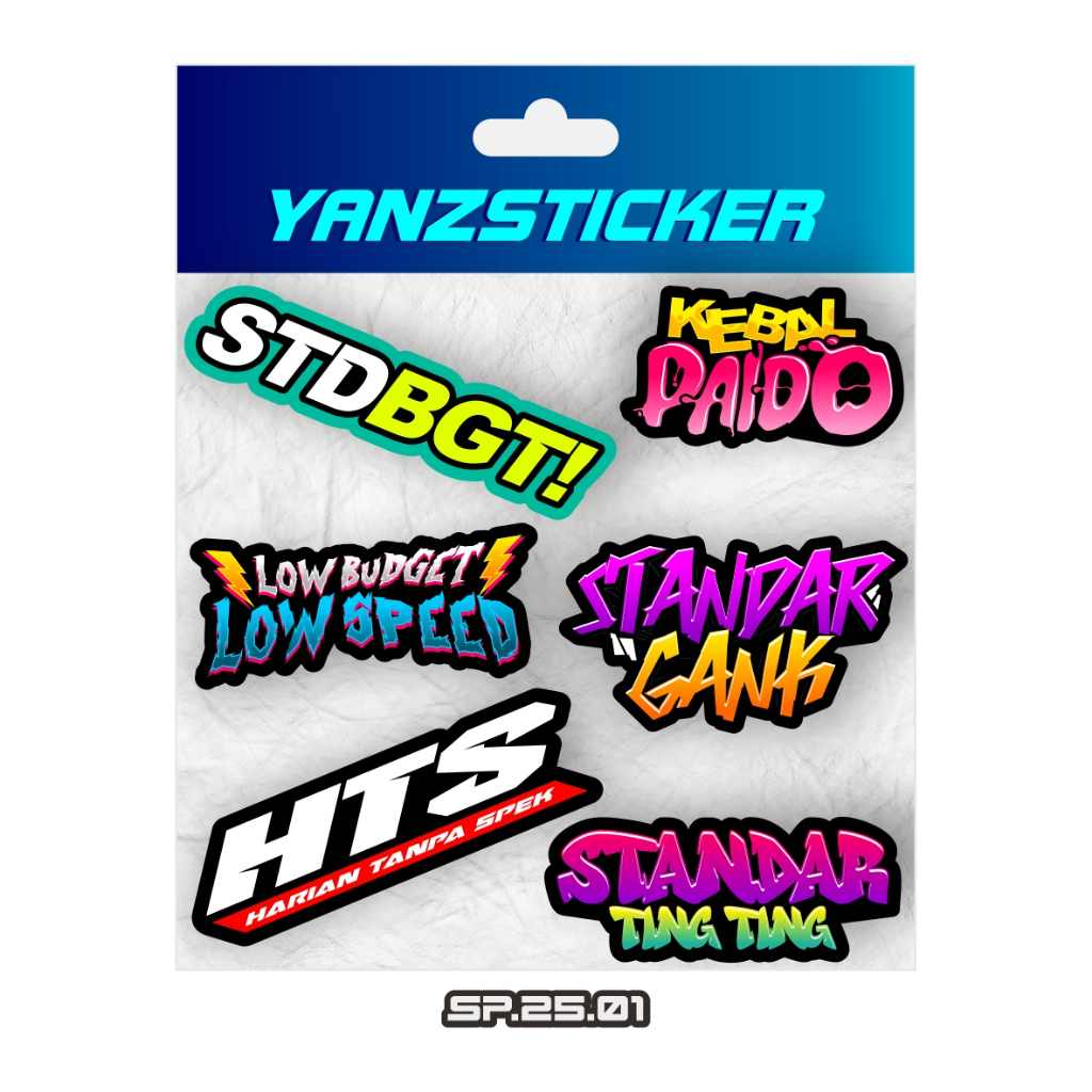 Pack Racing Stickers Viral Words Mechanic Tobrut HTS Immune Paido Low ...
