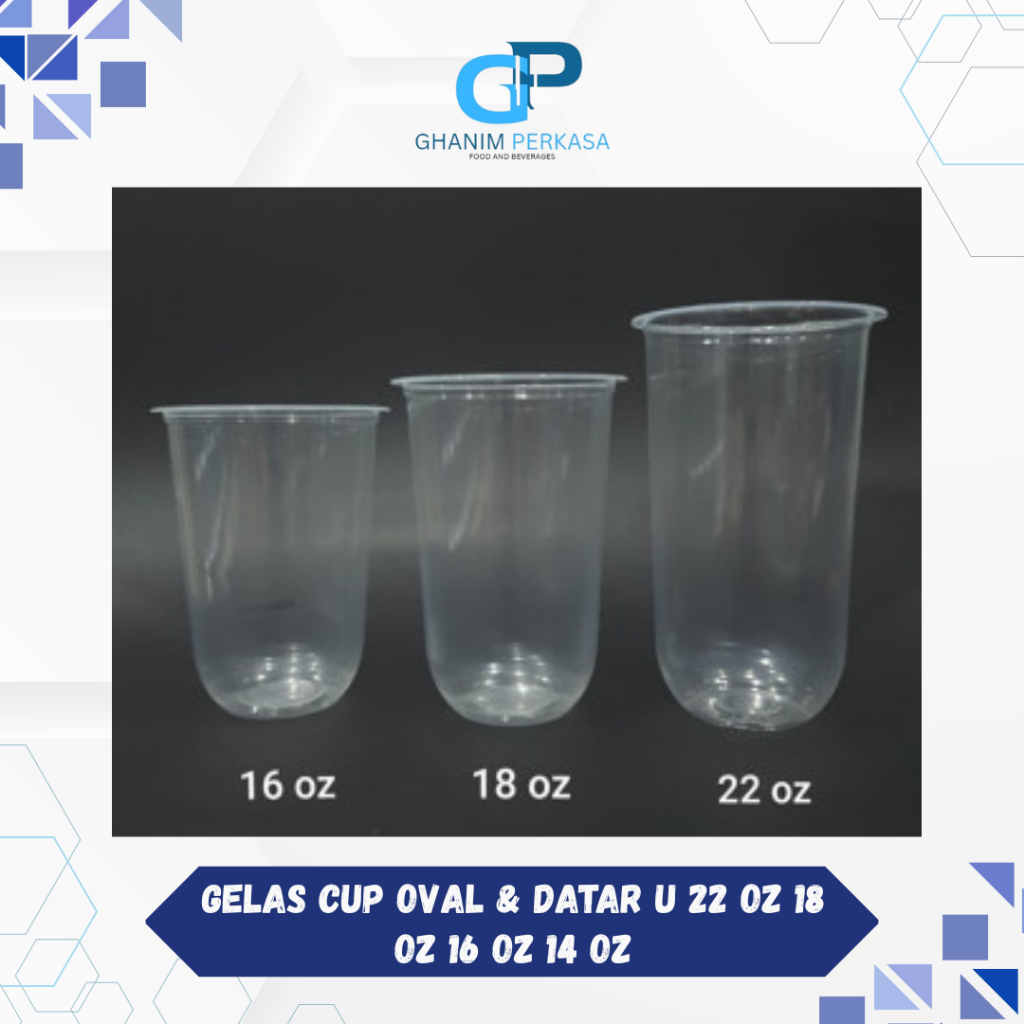 Oval & Flat Cup U 22 Oz 18 Oz 16 Oz 14 Oz / U Cup Plastic Oval / Boba ...