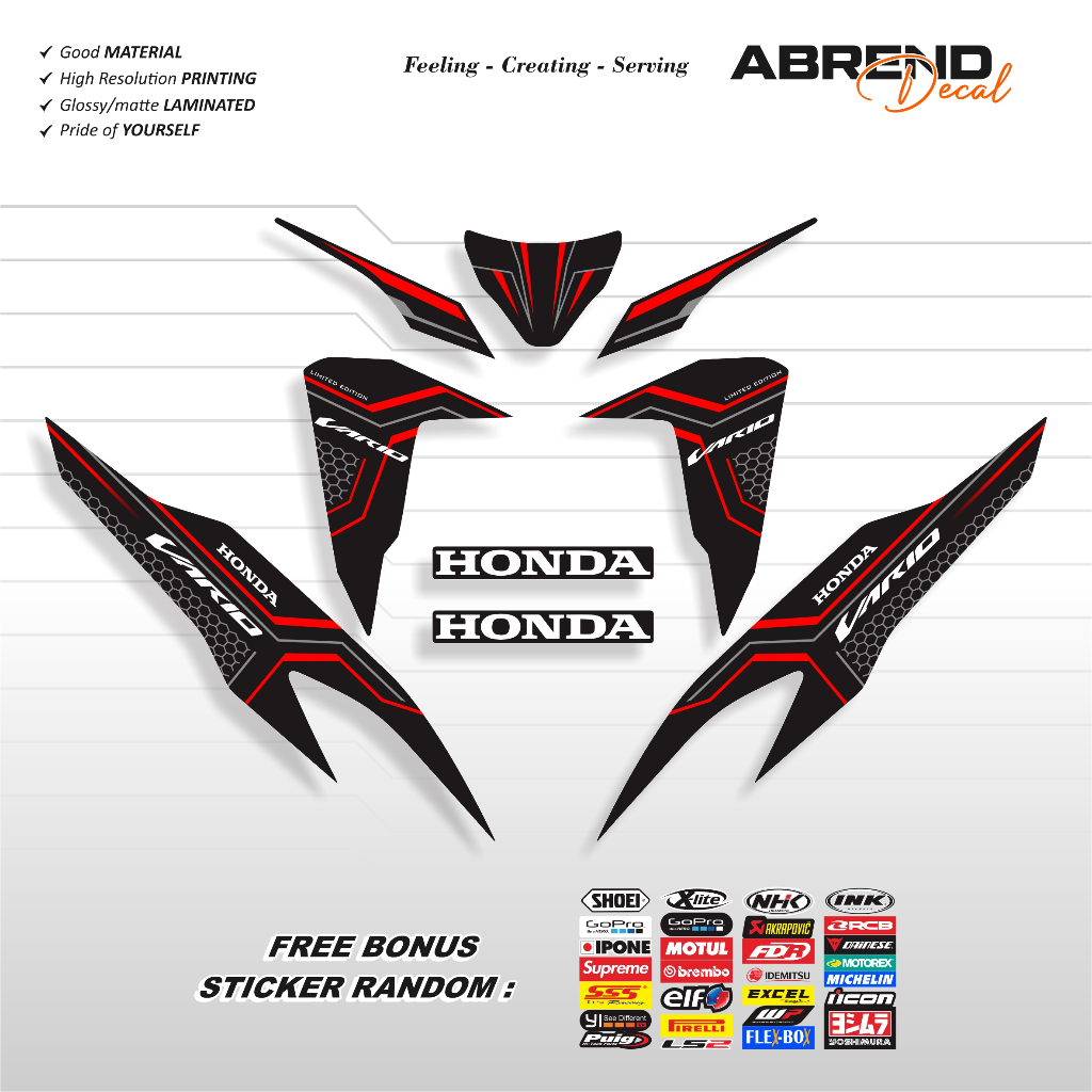 AXEDECAL Striping Vario Facelift 125 / 150 Custom carbon graphic ...