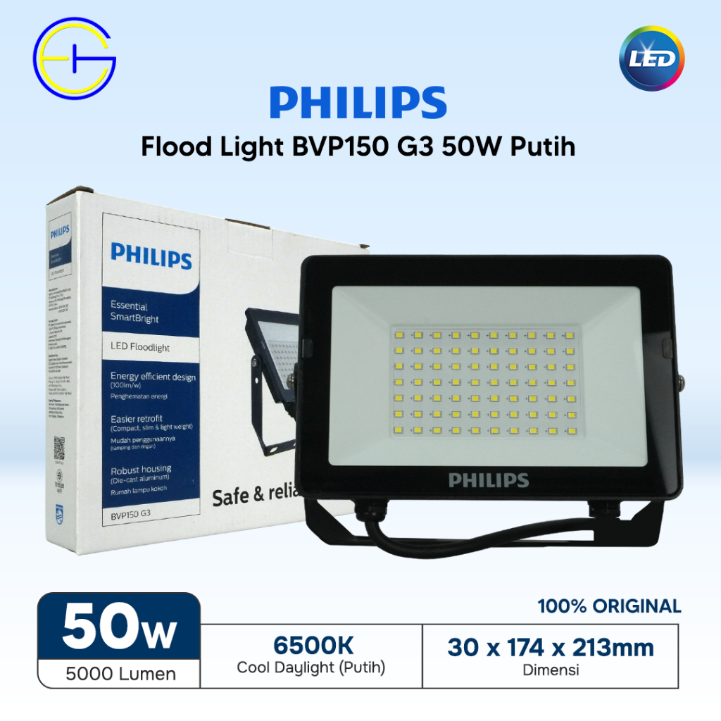 Philips BVP150 G3 LED FloodLight 50W LED50 FloodLight Outdoor | Shopee ...