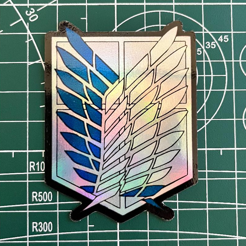 Attack On Titan Logo anime hologram sticker || AOT Shingeki no Kyojin ...