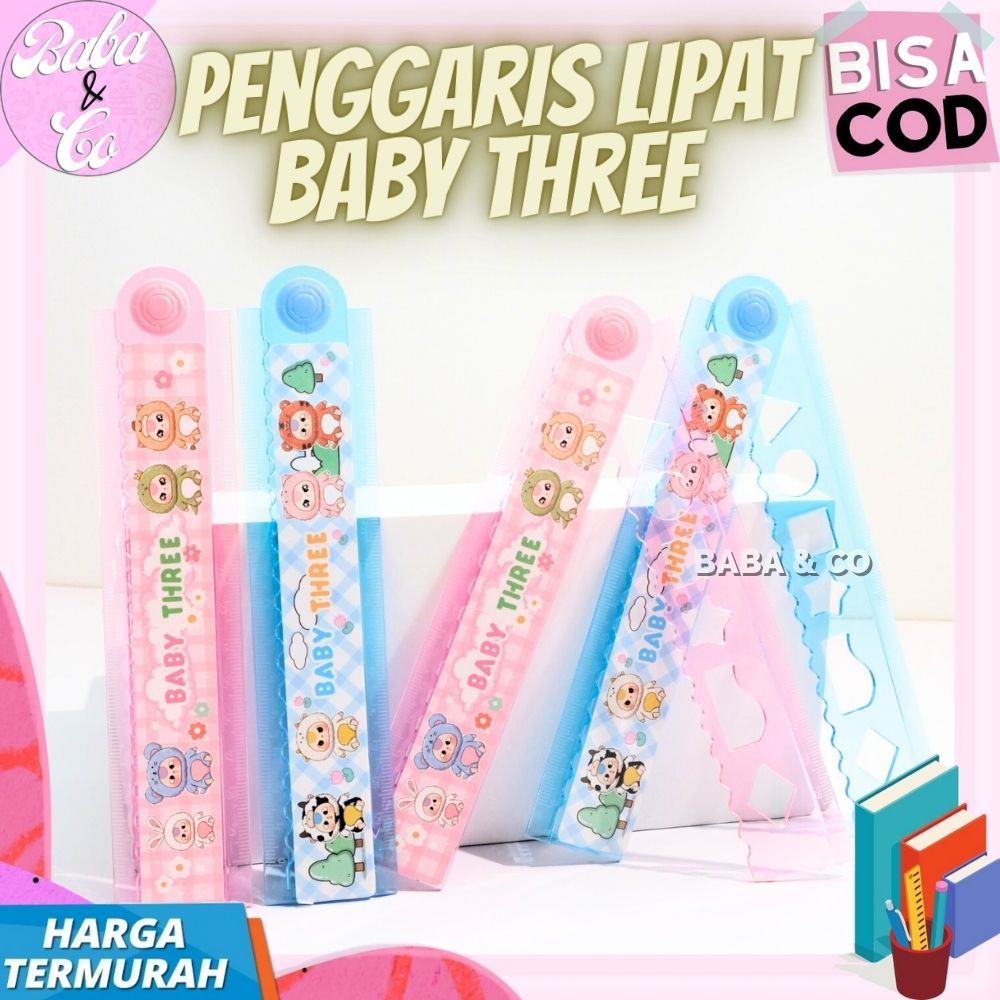 CUTE BABY THREE FOLDING RULER 15cm FOLDING MAGIC RULER CAN BE 30cm BABY ...
